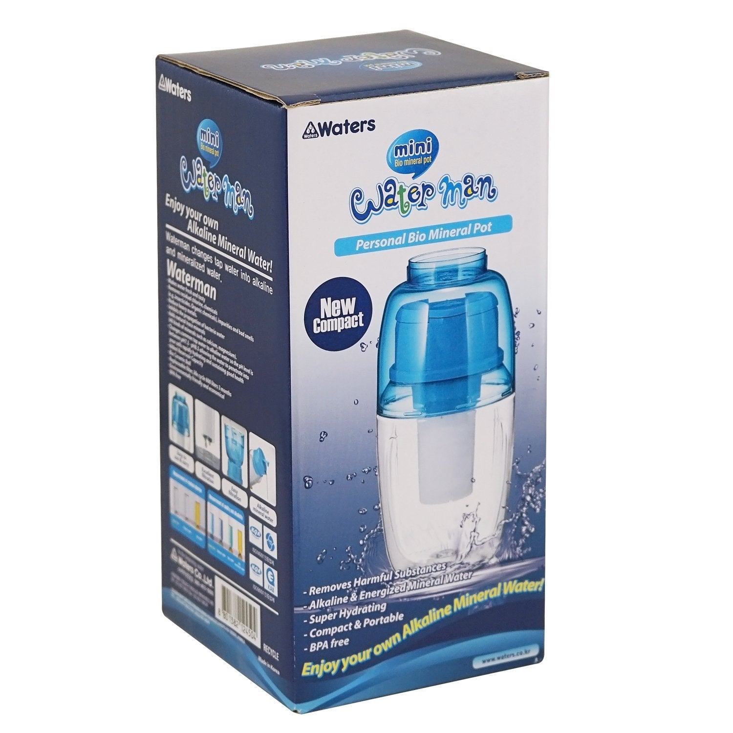 Waterman Blue 600ml Portable Filter + 3 pack of filters – Waters Co NZ