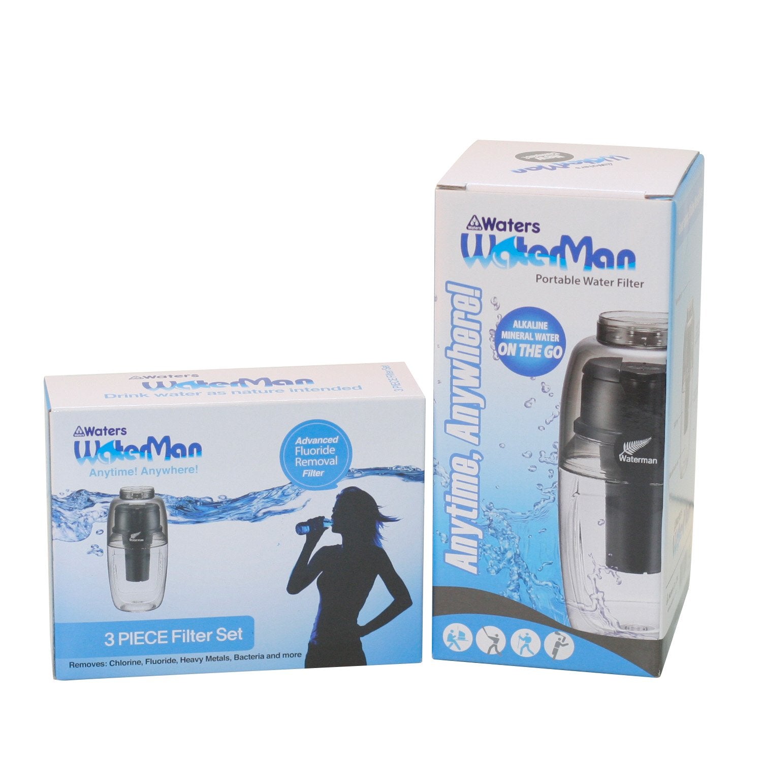 Waterman Black 600ml Portable filter + 3 pack of filters – Waters Co NZ
